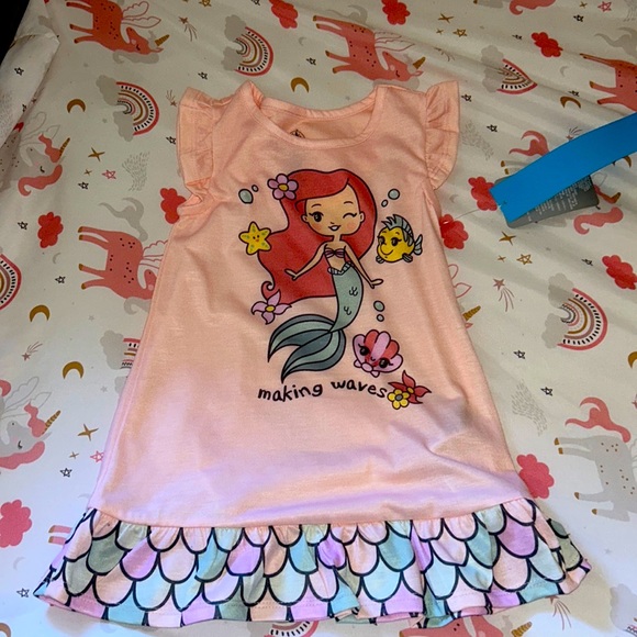 Disney | Pajamas | Disney Ariel Pajama Dress Nightgown 3t | Poshmark